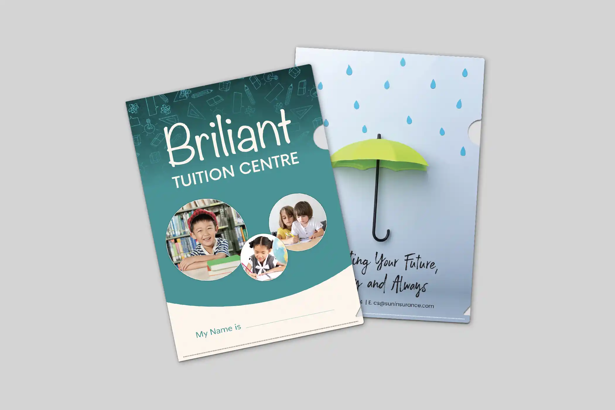 L-Shaped Plastic Folder Printing Singapore | Custom Logo Folders